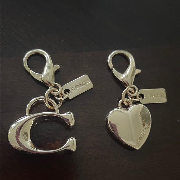Coach | Accessories | Coach Gold Heart And C Charm Duo | Poshmark